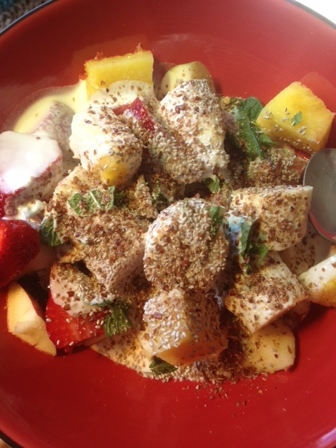 Crunchy Coconuty Fruit Salad - Lose Baby Weight